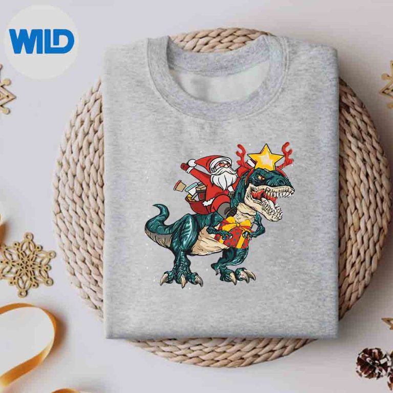 Santa Riding Dinosaur SVG, Santa Riding Dinosaur T Rex Christmas Party ...