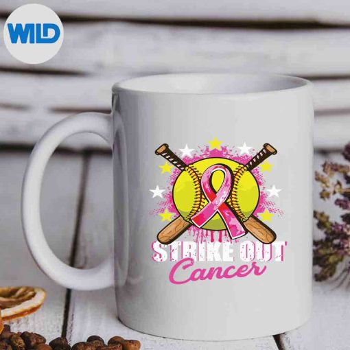 Softball Breast Cancer SVG, Strike Out Breast Cancer Awareness Day Pink ...