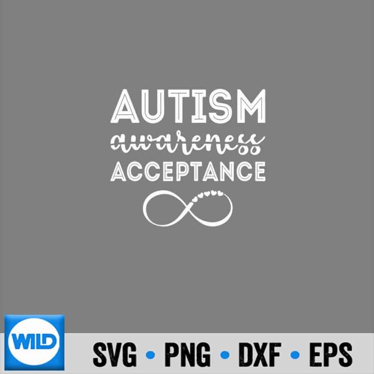 Autism Acceptance SVG, Acceptance Not Awareness Red Instead Autism SVG ...