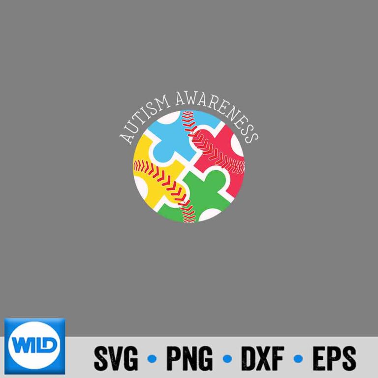 Autism Awareness SVG, Autism Awareness Autism Support Baseball SVG ...