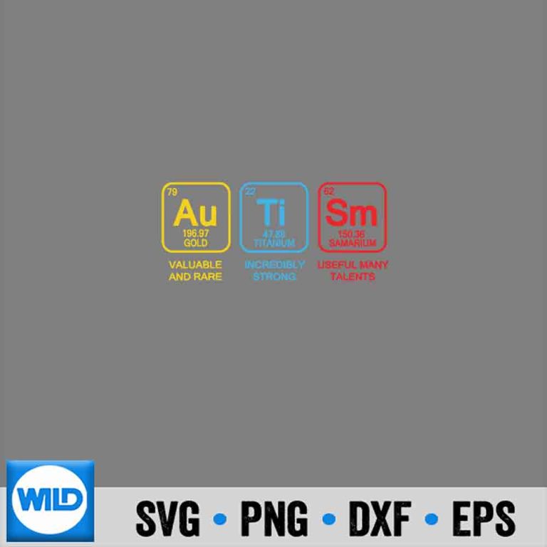 Autism Support SVG, Autism Awareness Support Autism Periodic Table SVG ...
