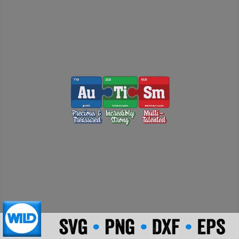 Awareness Month SVG, Autism Periodic Table Autism Awareness Month SVG ...