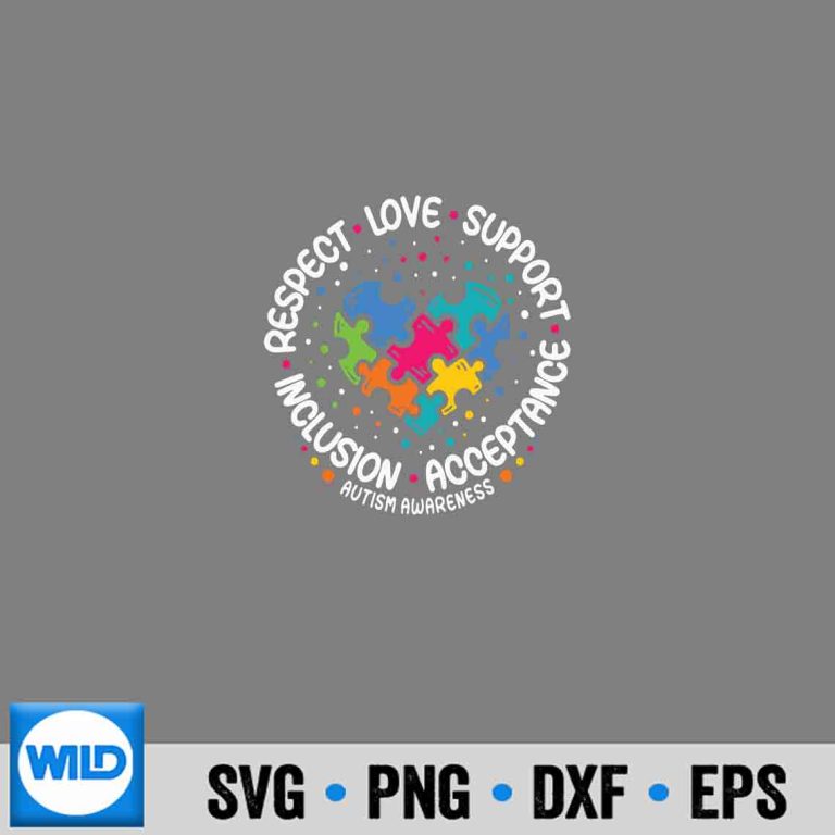 Autism Acceptance SVG, Autism Respect Love Support Autism Awareness SVG ...