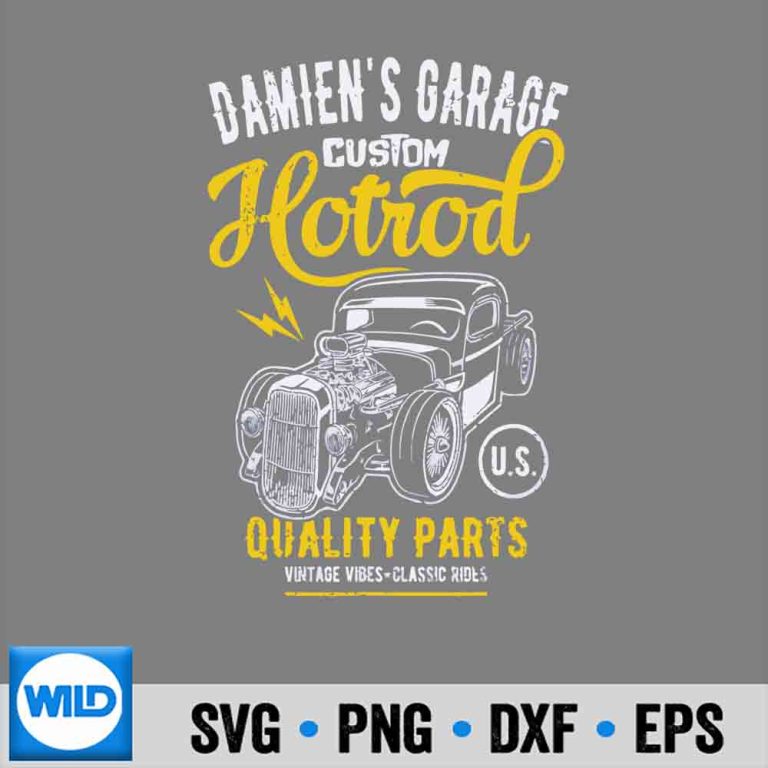 Damien Svg Damiens Hotrod Garage Car Damien Delighted Excited Svg Wildsvg