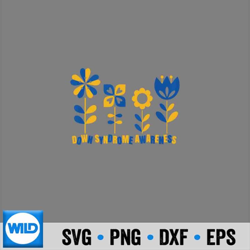 Down Syndrome SVG, Down Syndrome Awareness Flowers Vintage SVG - WildSvg