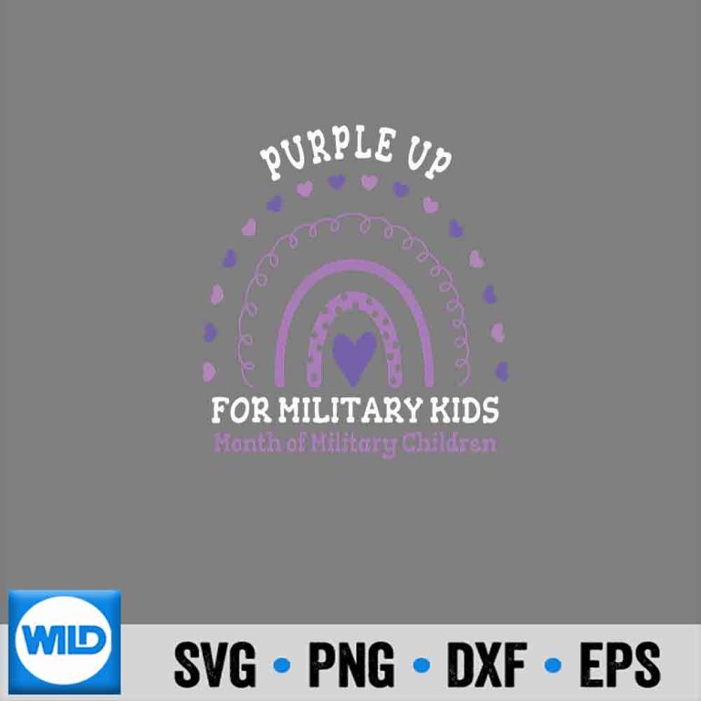Military Child Month SVG, Military Purple Up Day Month Military Rainbow ...