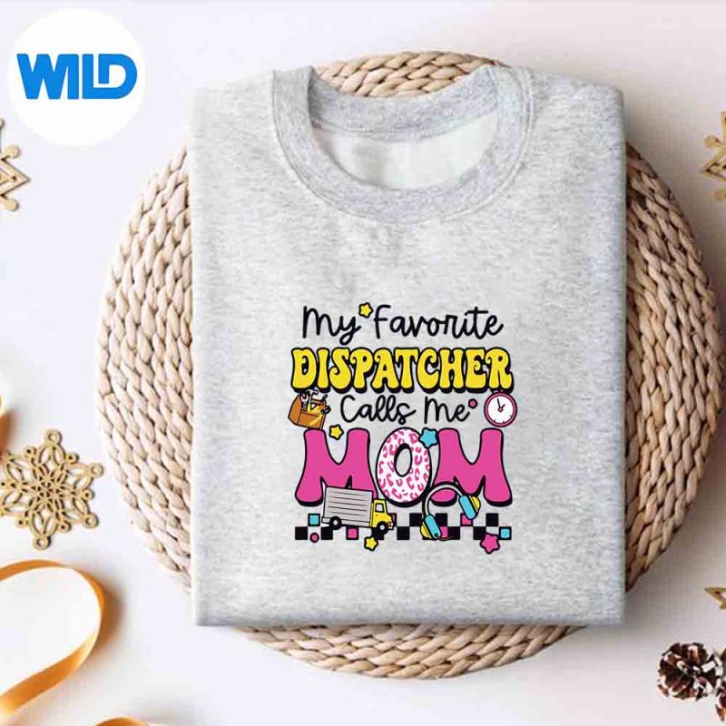 Mom SVG, My Favorite Dispatcher Calls Me Mom Groovy Mama Life SVG - WildSvg