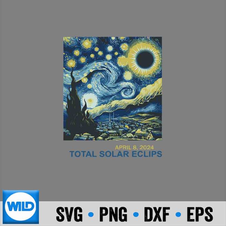Eclipse SVG, Total Solar Eclipse Starry Night SVG - WildSvg
