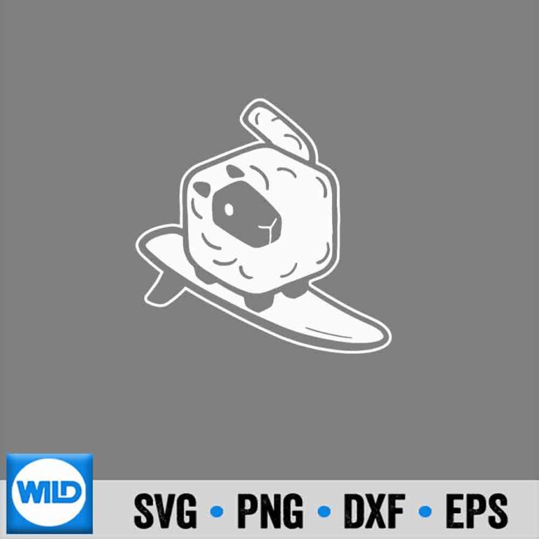 Sheep SVG, A Sheep Riding A Surf Minimalist For Surfers SVG - WildSvg