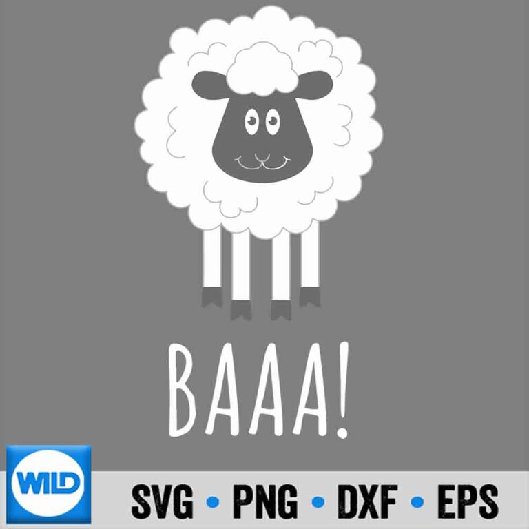 Sheep SVG, Baa Baaa Cute Fluffy Sheep Lovers Cartoon SVG - WildSvg