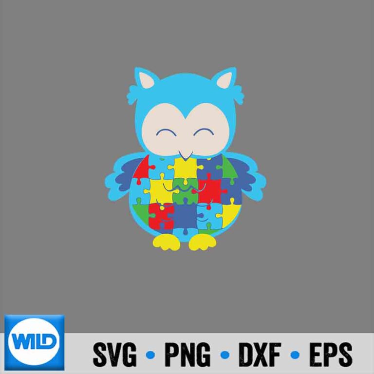 Owl SVG, Blue Owl Autism Awareness Vintage SVG - WildSvg
