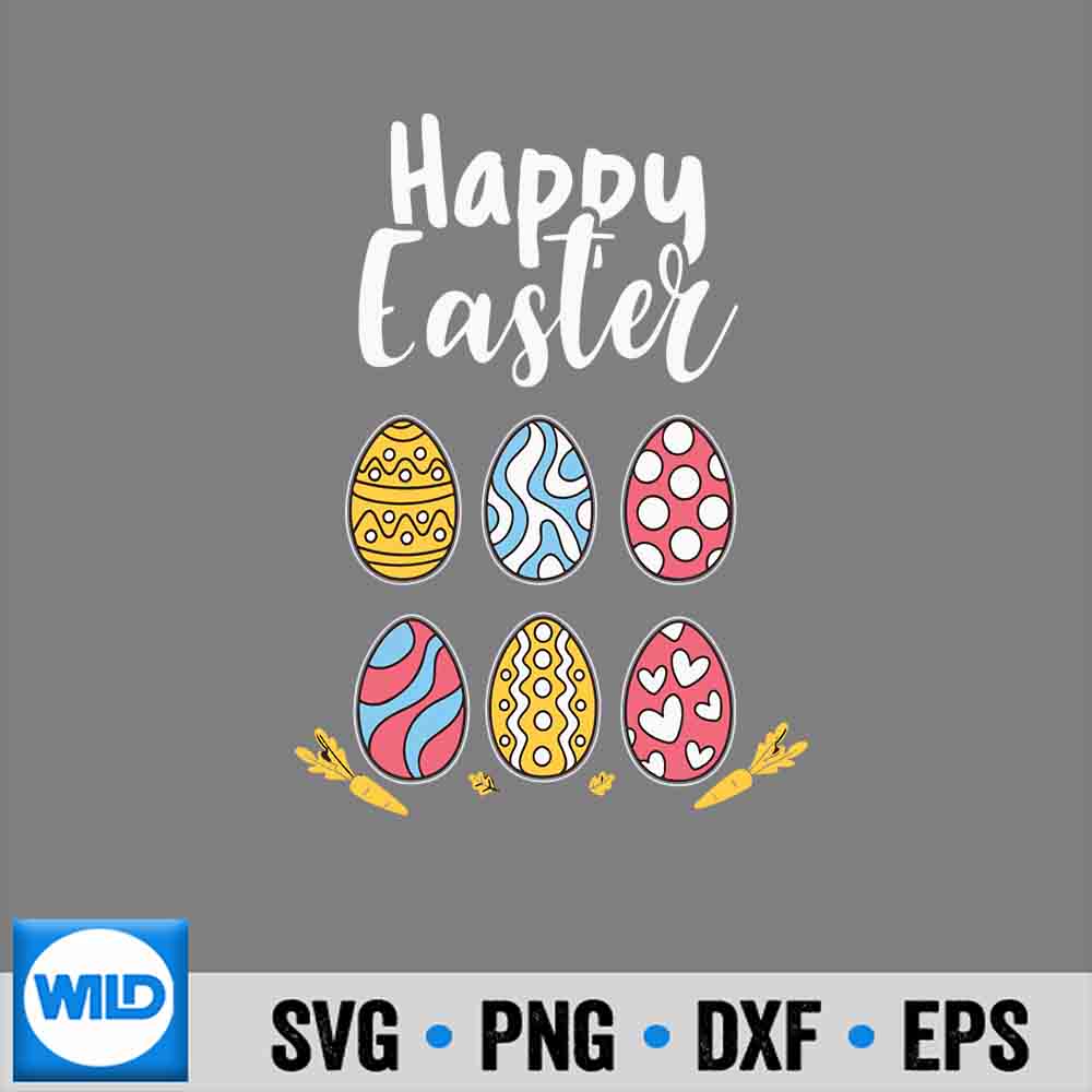 Easter Sunday SVG, Colorful Easter Eggs Vintage SVG - WildSvg
