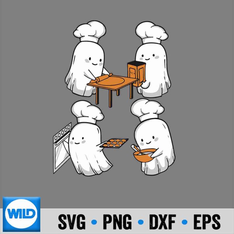 Ghost SVG, Cute Ghost Bake Cookies Baker Ghost Cute Cooking Ghosts SVG ...