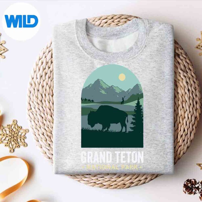 Bison SVG, Grand Tetons Bison Buffalo Grand Teton National Park SVG ...