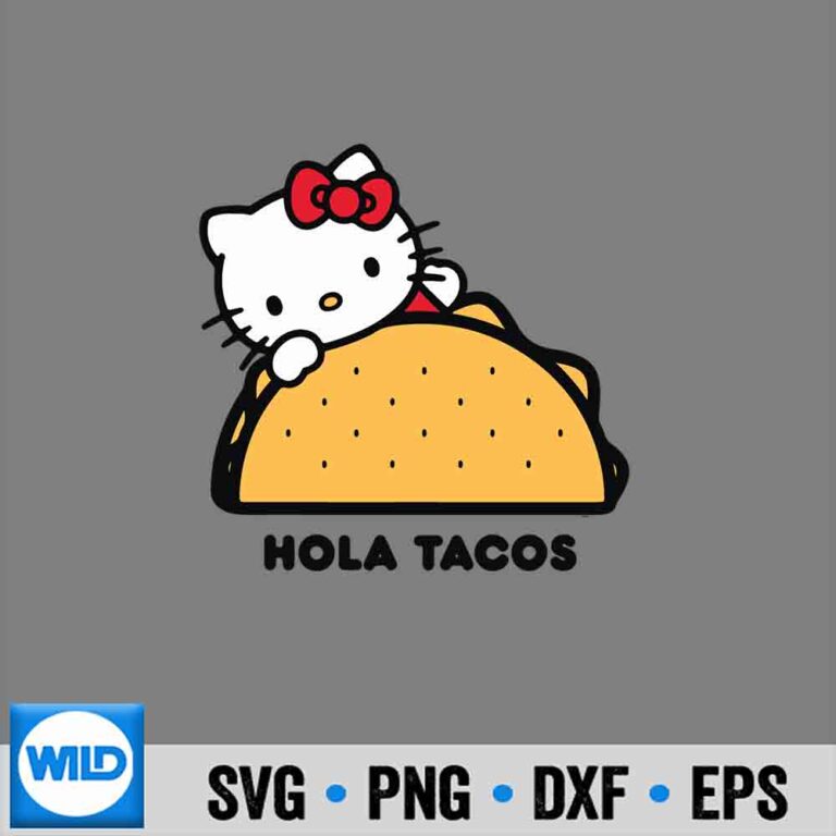 Taco SVG, Hello Kitty Hola Tacos Vintage SVG - WildSvg