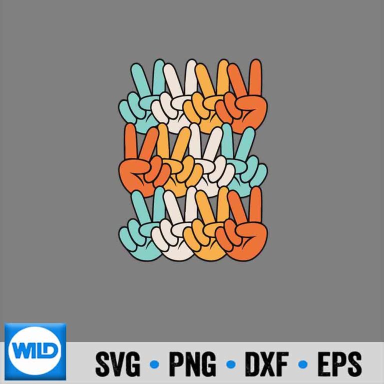 Hippie SVG, Hippie Peace Hand Groovy Retro Positive Silly SVG - WildSvg