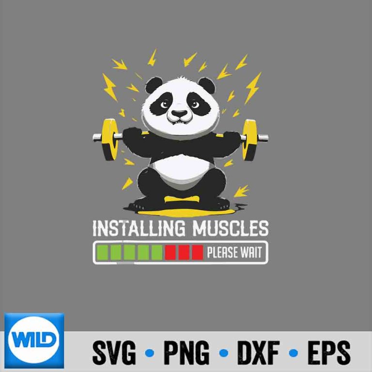 Installing SVG, Installing Muscles Please Wait Humorous Gym SVG - WildSvg