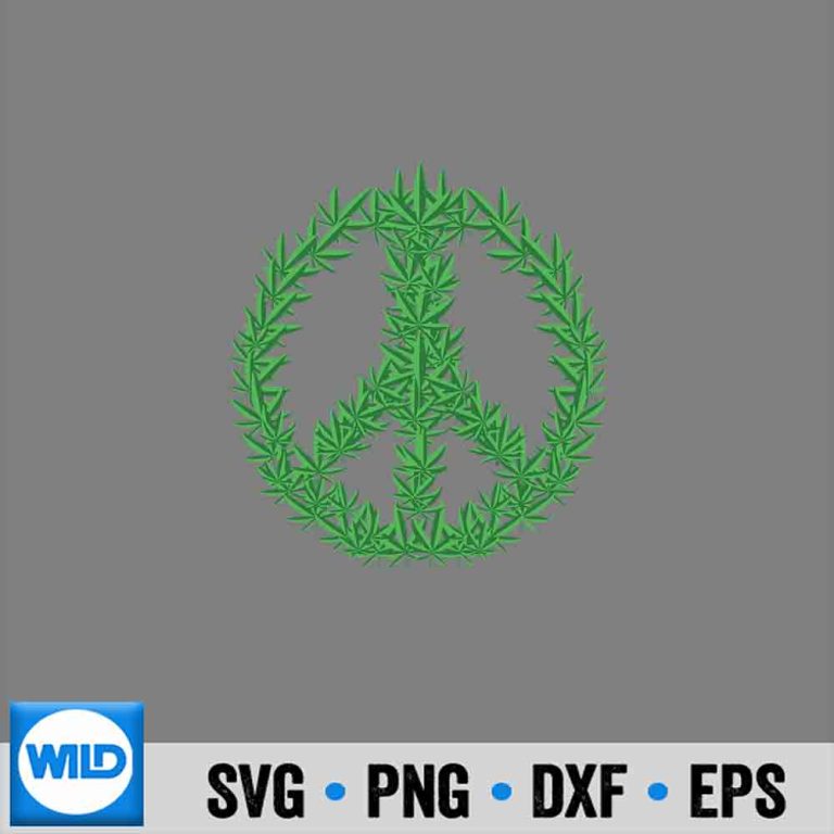 Cannabis SVG, Peace Sign Weed Leaf Marijuana Hippie Style Symbol ...