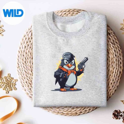 Penguin SVG, Penguin With Gun For Animals Lovers SVG - WildSvg
