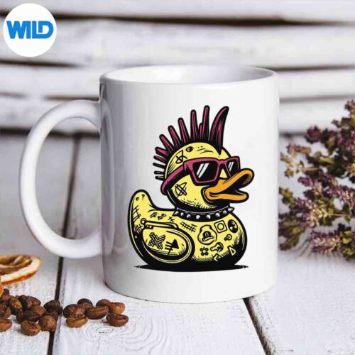 Punk SVG, Punk Rocker Rubber Duck Rocker Duckling SVG - WildSvg