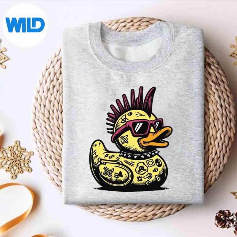 Punk SVG, Punk Rocker Rubber Duck Rocker Duckling SVG - WildSvg