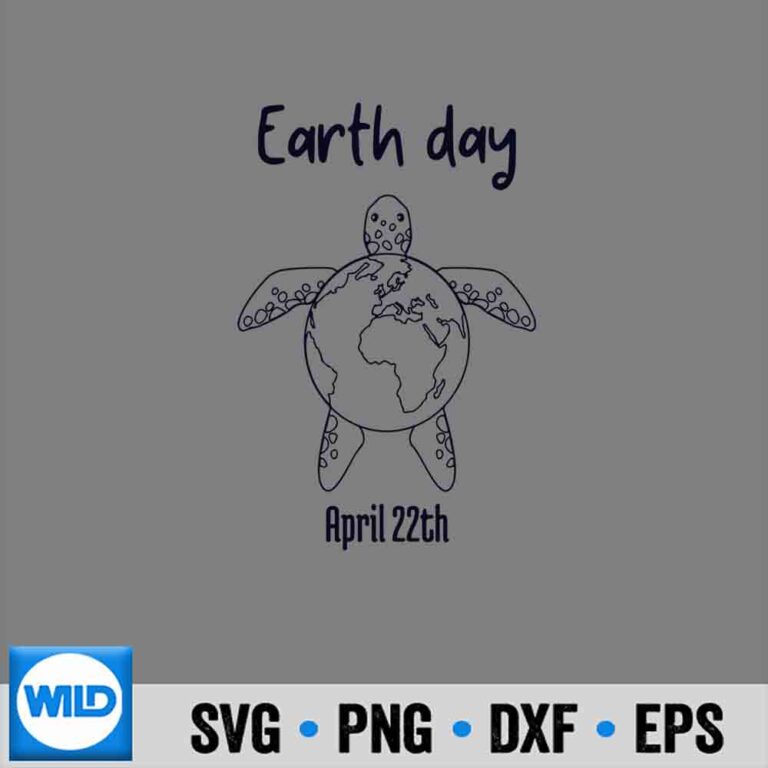 Turtle SVG, Turtle Earth Day Sea Turtle Planet Cute SVG - WildSvg