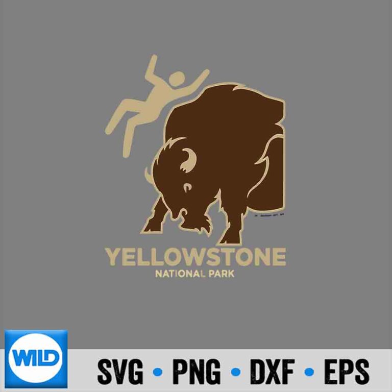 Bison SVG, Yellowstone Bison Toss Modern National Park SVG - WildSvg