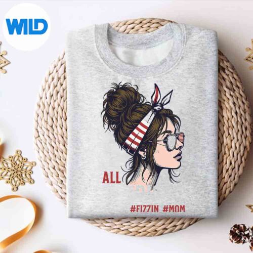 American SVG, All American Patriotic Fizzin Mom SVG - WildSvg