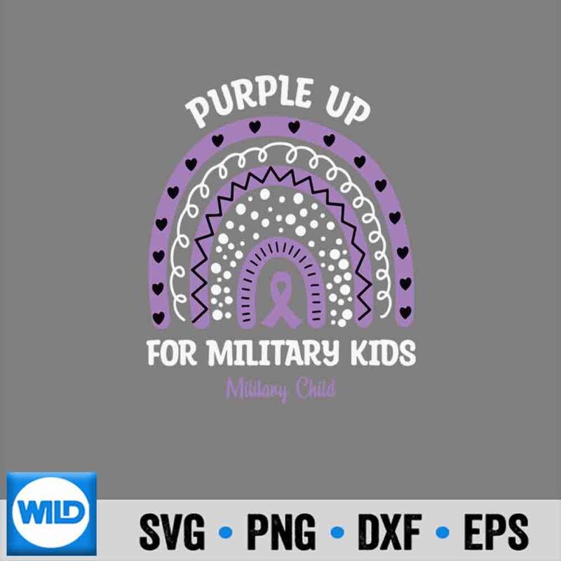 Military Month SVG, Awareness Month Purple Up Military Child Rainbow ...