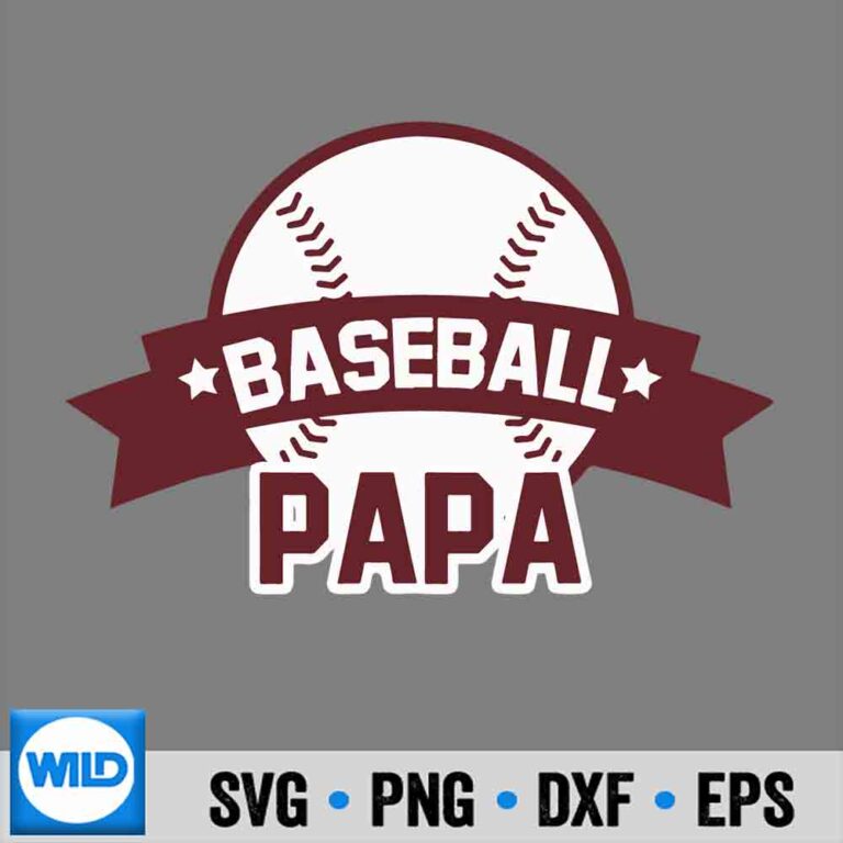 Papa SVG, Baseball Papa Sport Coach Dad Ball SVG - WildSvg