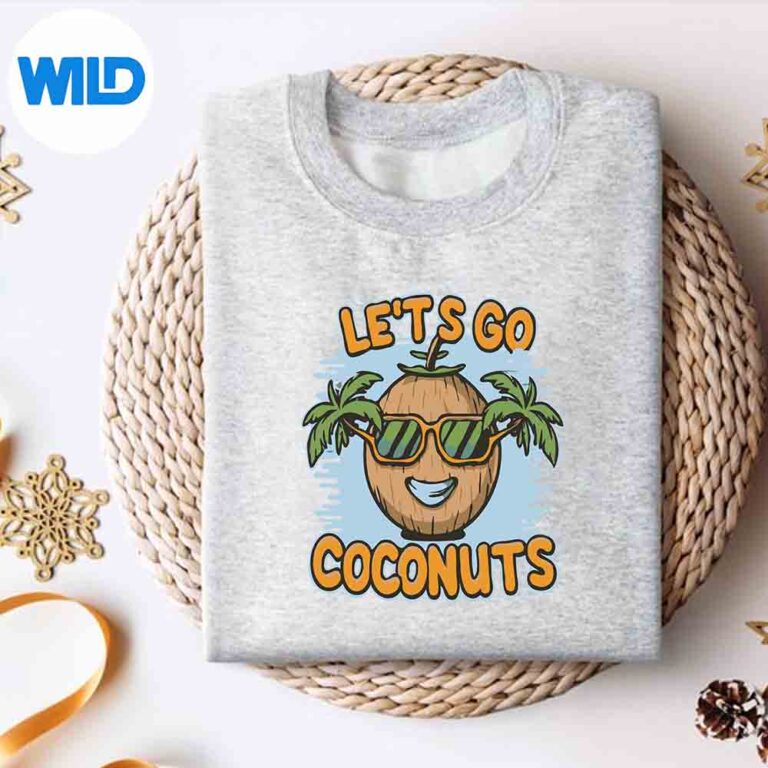 Coconut SVG, Cute Coconut Fruit Lets Go Coconuts SVG - WildSvg