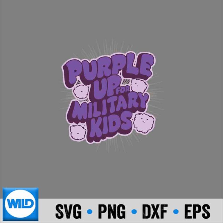 Military Month SVG, Cute Purple Up For Military Military Child Flower ...