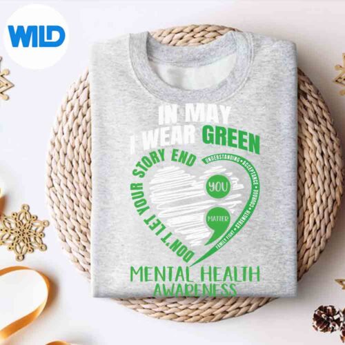 Mental Health SVG, In May We Wear Greental Health Awareness Month ...