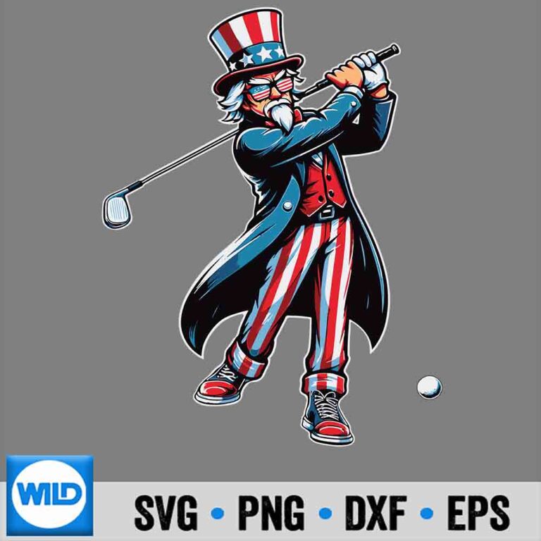 Patriotic SVG, Patriotic Uncle Sam Golf Player Th Of July SVG - WildSvg