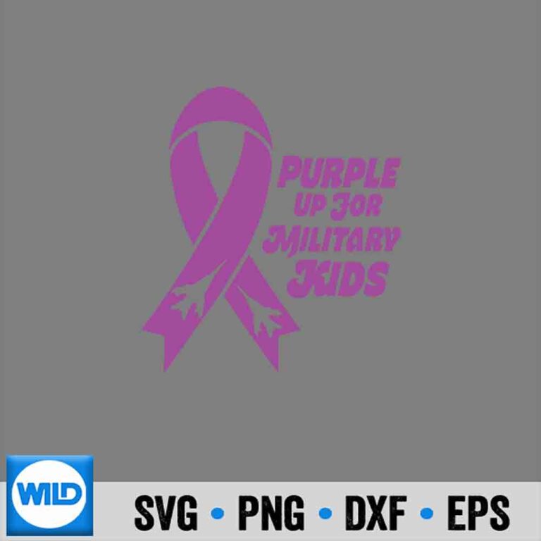 Military Month SVG, Purple Up For Military Military Child Month Girls ...