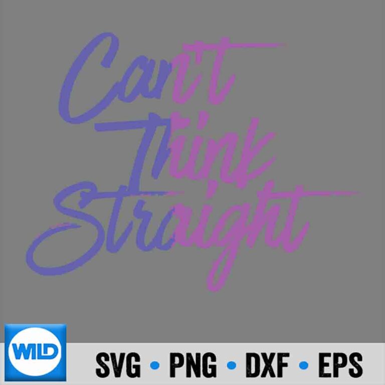 Bisexual SVG, Cant Think Straight Bisexual Bi Pride Flag SVG - WildSvg