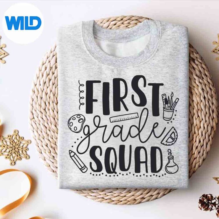First Grade SVG, First Grade Squad Teacher Vintage SVG - WildSvg