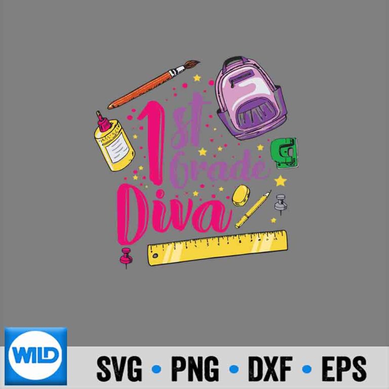 First Grade SVG, Grade Diva First Day Of School Girl SVG - WildSvg