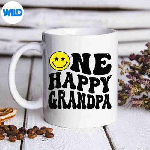 Daddy SVG, Grandpa One Happy Dude Dada Family Matching Positive Love ...