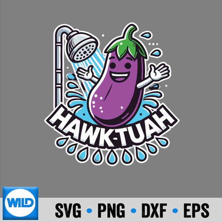 Hawk Tuah SVG, Hawk Tuah Meme Eggplant Joke For Huck Tua SVG - WildSvg