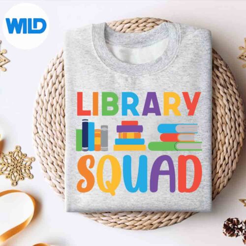 Back To School SVG, Library Squad Cute Bookworm School Librarian Crew ...