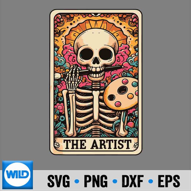Skeleton SVG, The Artist Tarot Card Painting Skeleton Art SVG - WildSvg