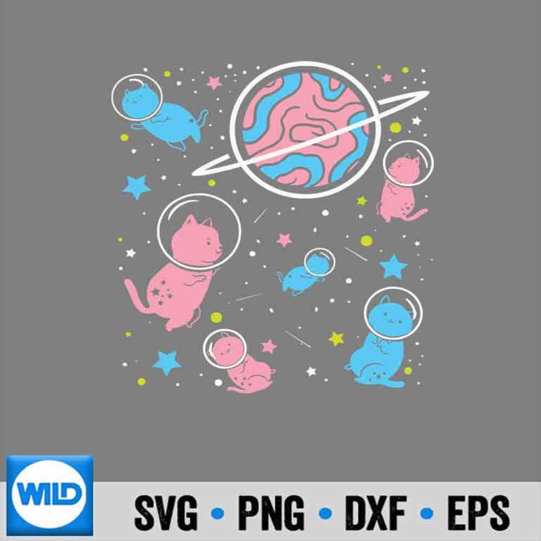 Transgender SVG, Transgender Cat In Space Transgender Pride SVG - WildSvg