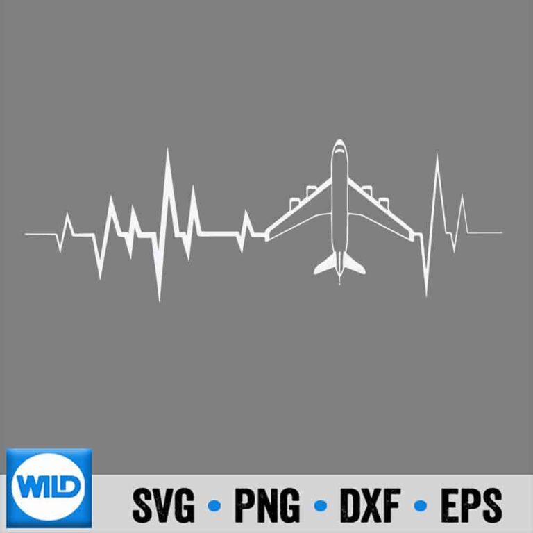 National Aviation Day SVG, Airplane Heartbeat Plane Aviator Vintage SVG ...
