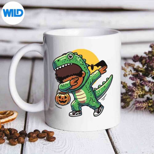 Dinosaur SVG, Black Dinosaur T Rex Dabbing Halloween Costume SVG - WildSvg