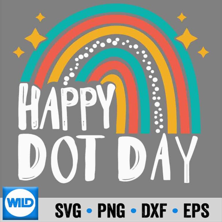Dot Day SVG, Happy International Dot Day Colorful Polka Dot Surprised ...