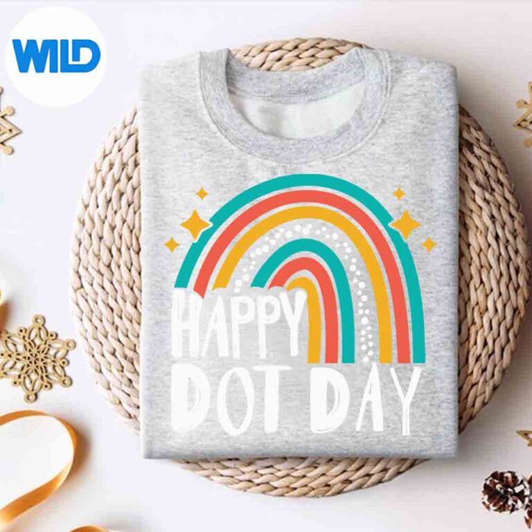 Dot Day SVG, Happy International Dot Day Colorful Polka Dot Surprised ...