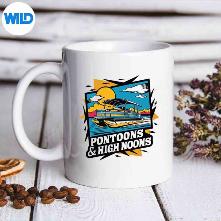 Pontoon SVG, Pontoons And High Noons Retro Pontoon Boat SVG - WildSvg