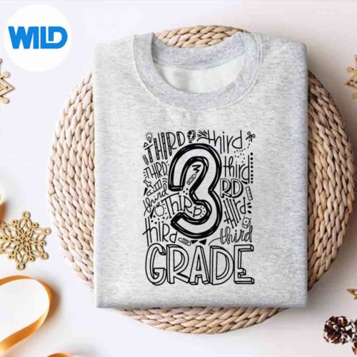 Back To School SVG, Third Grade Typography Back To School SVG - WildSvg