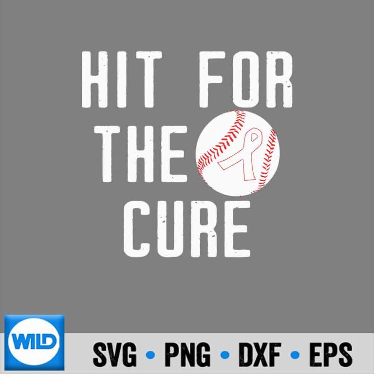 Cancer Ribbon SVG, Baseball Breast Cancer Awareness Hit For The Cure ...